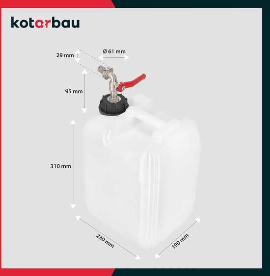 Waterreservoir met kraan, 10 liter, waterjerrycan, waterreservoir ...