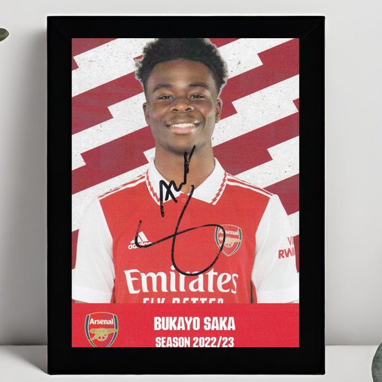 Bukayo Saka Ingelijste Handtekening – 15 x 10cm In Klassiek Zwart Frame ...