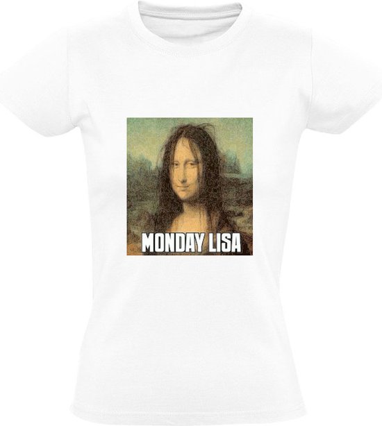Monday Lisa Portret Dames T-shirt - kunst - schilderij - mona lisa - da ...