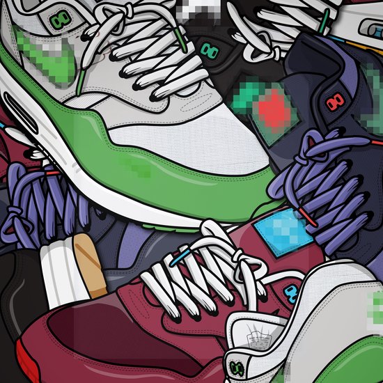 Sneaker poster Patta AM1 5th anniversary collage | bol