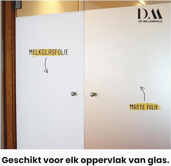 De Millennials - Raamfolie - Melkglas wit -[90x200 cm] - Anti inkijk ...