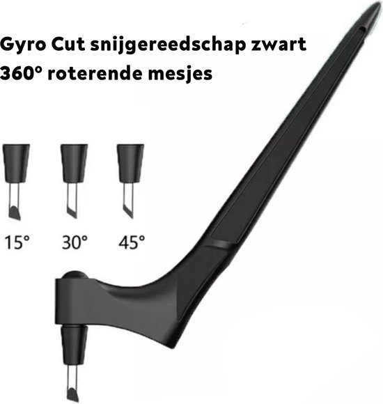 Gyro Cut Snijgereedschap + 3 mesjes - Zwart - 360° roterend mesje ...