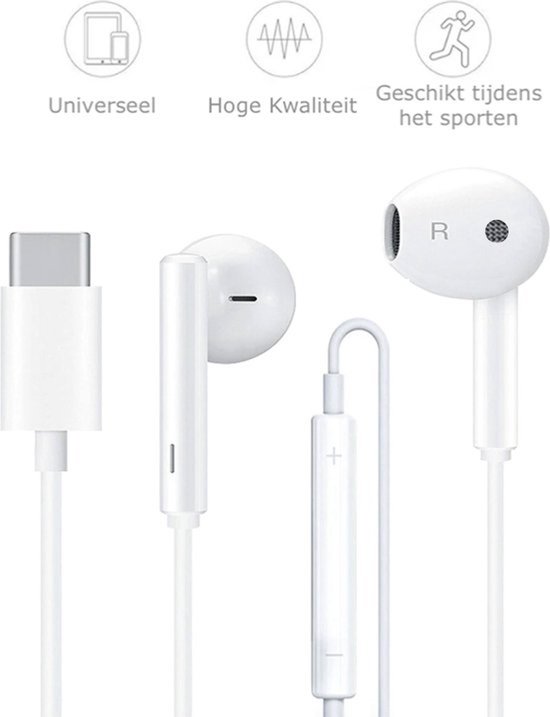 USB C Oordopjes - Oortjes met Draad en Microfoon - Voor Telefoon | bol