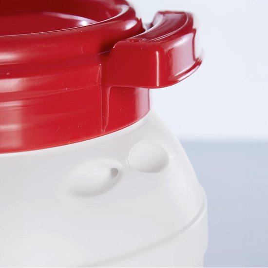 Wijdmondvat - Waterkluis 26 liter wit met rood deksel | bol