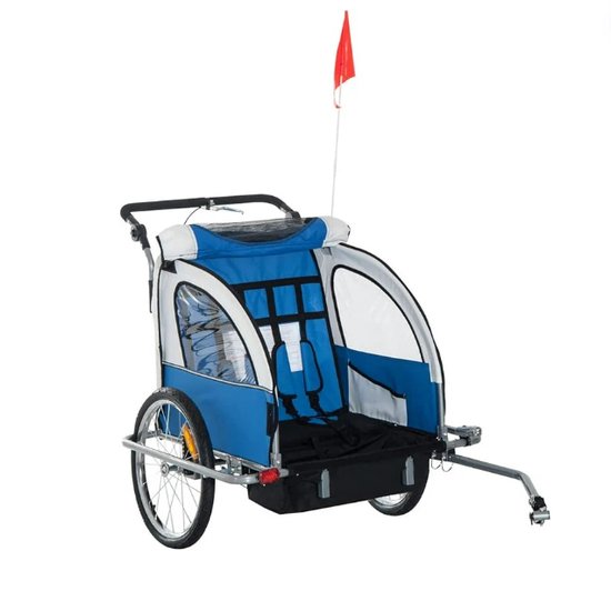 Fietskar Voor Kinderen - Inklapbare Kinderfietskar Regenwerend Met 5 ...