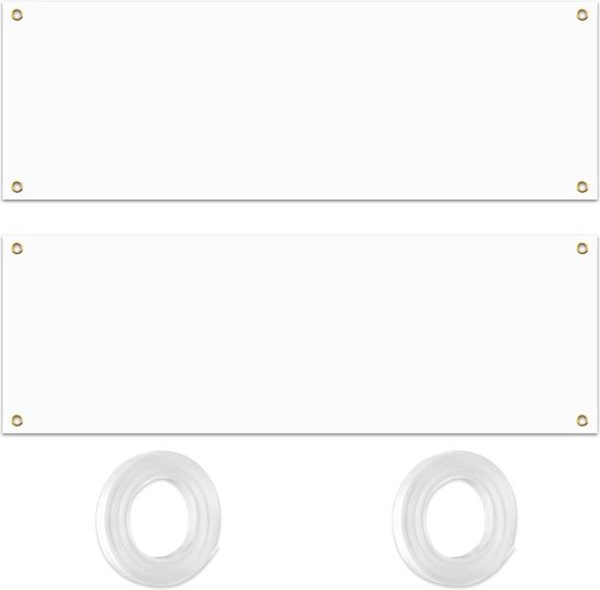 Set van 2 grote blanco banners, witte banners, zelf vormgeven ...