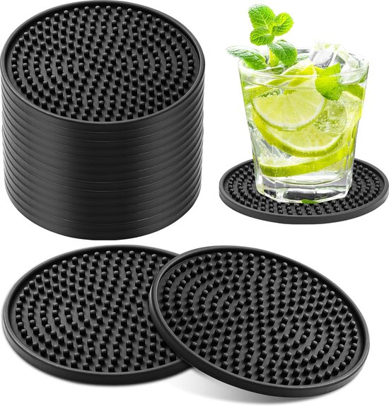 Onderzetters, 10 cm, onderzetters, ronde antislip glazen onderzetters ...