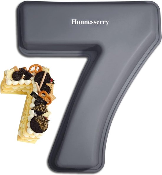 Grote taartvorm, cijfers, bakvorm, cijfer 7, anti-aanbaklaag, siliconen ...