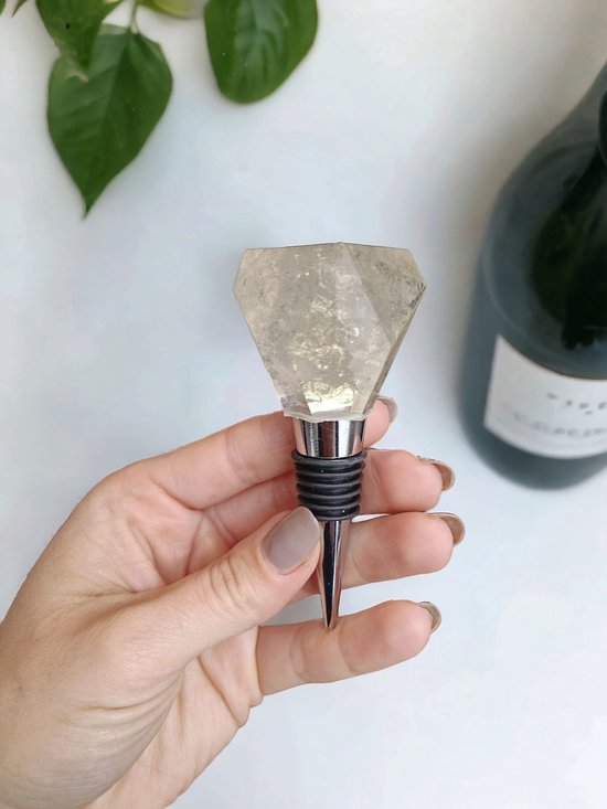 Wijnstopper cadeau - Unieke gift - Bergkristal edelsteen - Edelstenen ...