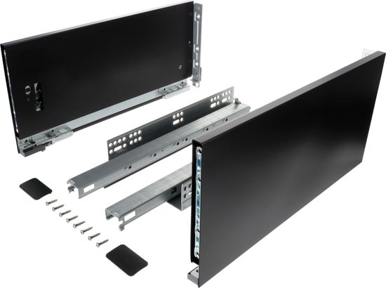 Zelfbouwlade set - Soft-close - Hoogte 185mm - Lengte 450mm - Zwart ...