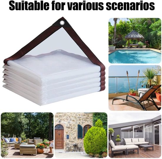 Dekzeil met ingestanste ringen, transparant zeil met inslagringen, pvc ...