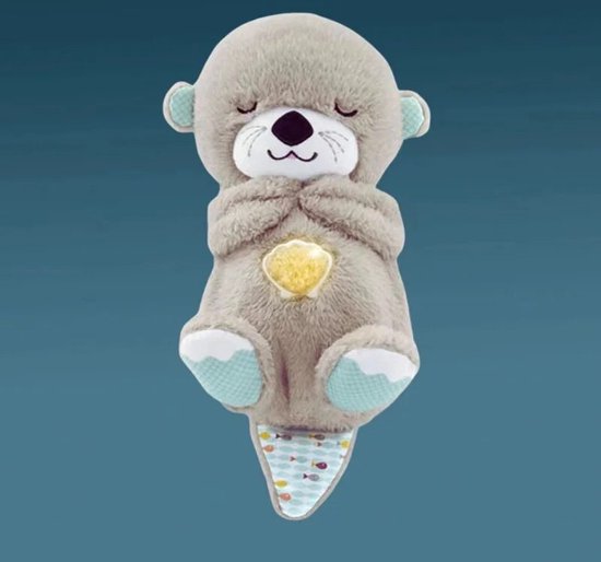 Slapende otter met ademhaling en muziek - licht - ademhalingsknuffel ...