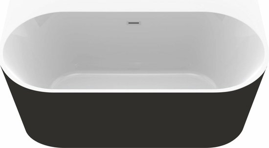 Allibert Ondina semi vrijstaand bad zwart mat 170x87x56cm | bol