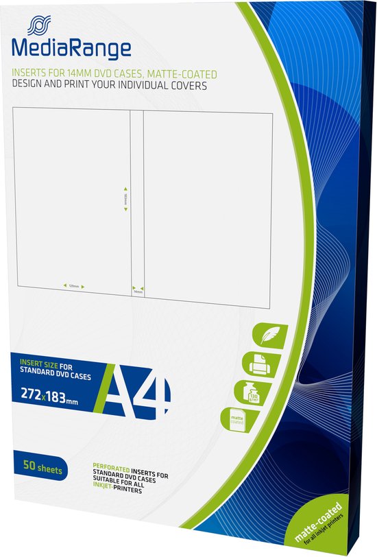 MediaRange DVD cover inserts - Matte, 50 stuks | bol