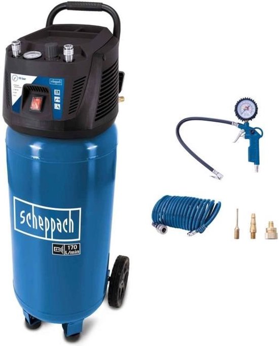 Scheppach HC52VS 50L Vertical Compressor - 1500W - 10Bar (geleverd met ...