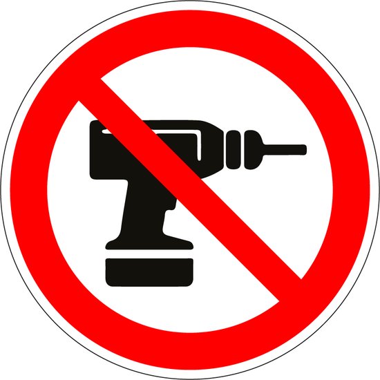 Verboden te boren sticker 50 mm - 10 stuks per kaart | bol
