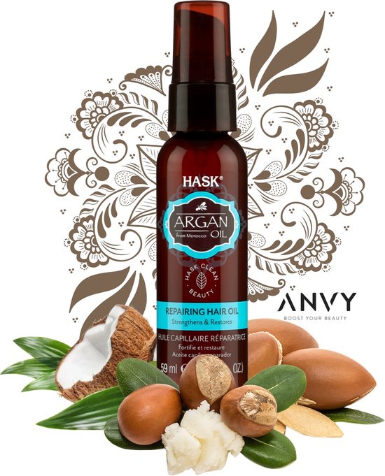 Hask Haarolie Argan Oil Repairing Shine Oil Pump - Arganolie - Haar ...
