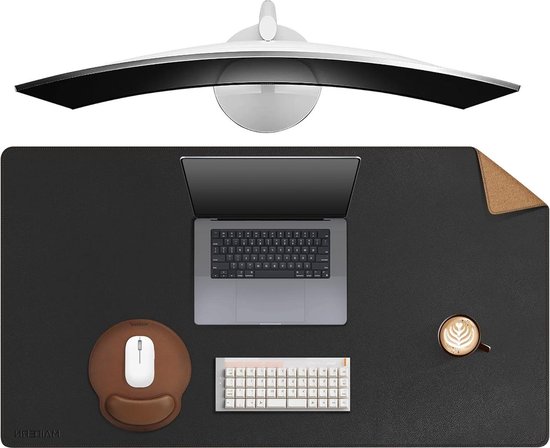 Bureauonderlegger van 40 x 236 inch groot met kurk en leer ...