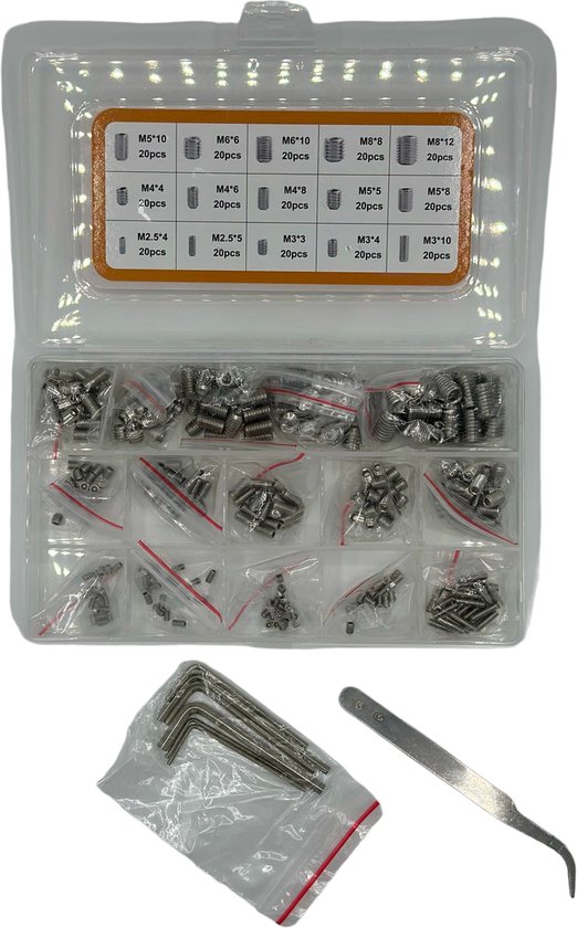 MGM Trading Set van 300 VIGRUE binnenzeskant inbusschroeven, assortiment M2.5 M3 M4 M5... | bol