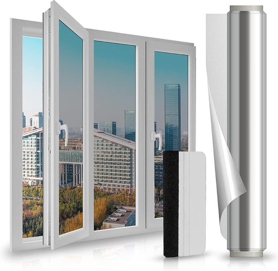 Zonwerende Raamfolie incl. Rakel - 40x400 cm - UV - Zelfklevend en ...