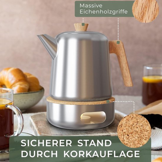 Theepot met zeef, thermo, dubbelwandig, theepot met zeef van 304 ...