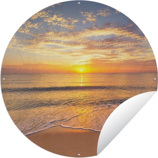 Tuincirkel Strand - Kleuren - Zon - 60x60 cm - Ronde Tuinposter ...