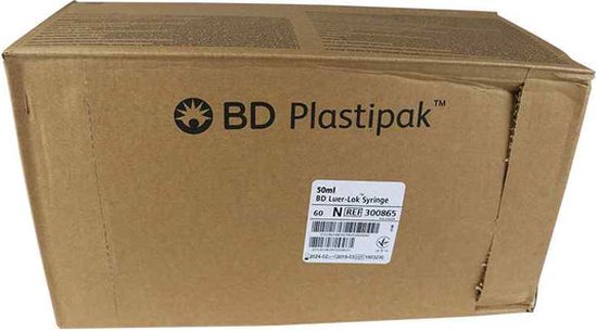 BD Plastipak injectiespuit 50ml 3-delig luer-lock (300865)- 3 x 60 stuks... | bol