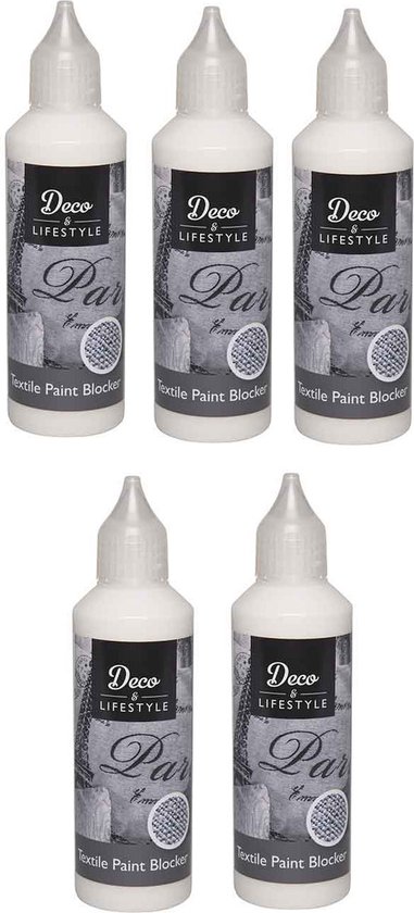 Textiel Verf Blocker - Deco & Lifestyle - 5x80ml - Voorkomt hechting ...