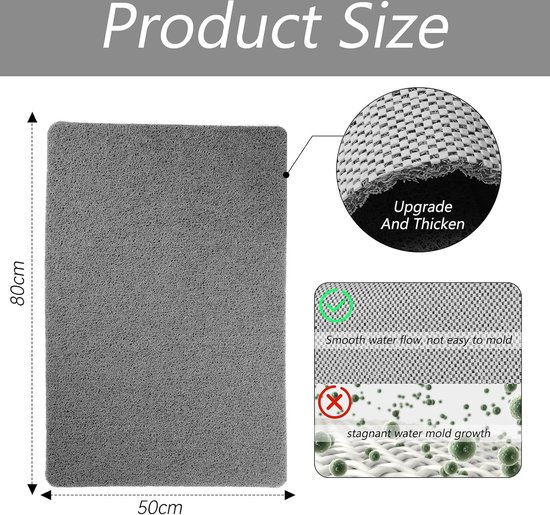 Antislip Douchemat Zachte Loofah Anti Mould PVC Badmat voor ...