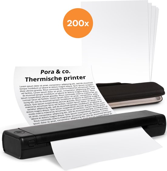 Pora&Co - Thermal Printer - Portable Printer A4 - Draagbare Printer A4 ...
