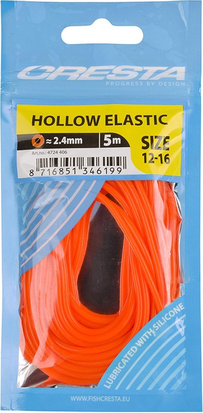 Cresta Hollow Elastic | 2.4mm | 5.00m | Fluo Orange | bol