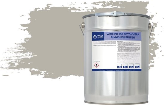 Wixx PU 250 Betonverf Buiten en Binnen - 2.5L - RAL 7044 | Zijdegrijs | bol