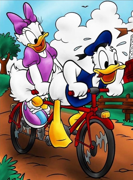 Diamond painting Donald en Katrien Duck 30x40 ronde steentjes | bol