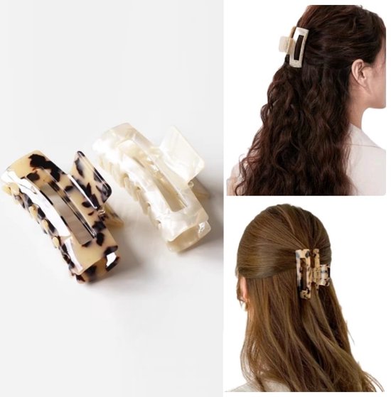 Dames Haarklemmen glanzend Acryl set 2 stuks- Youhomy accessoires ...