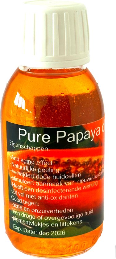 Pure Papaya Olie - Anti-aging & peeling - Tegen acne & pigmentvlekken ...