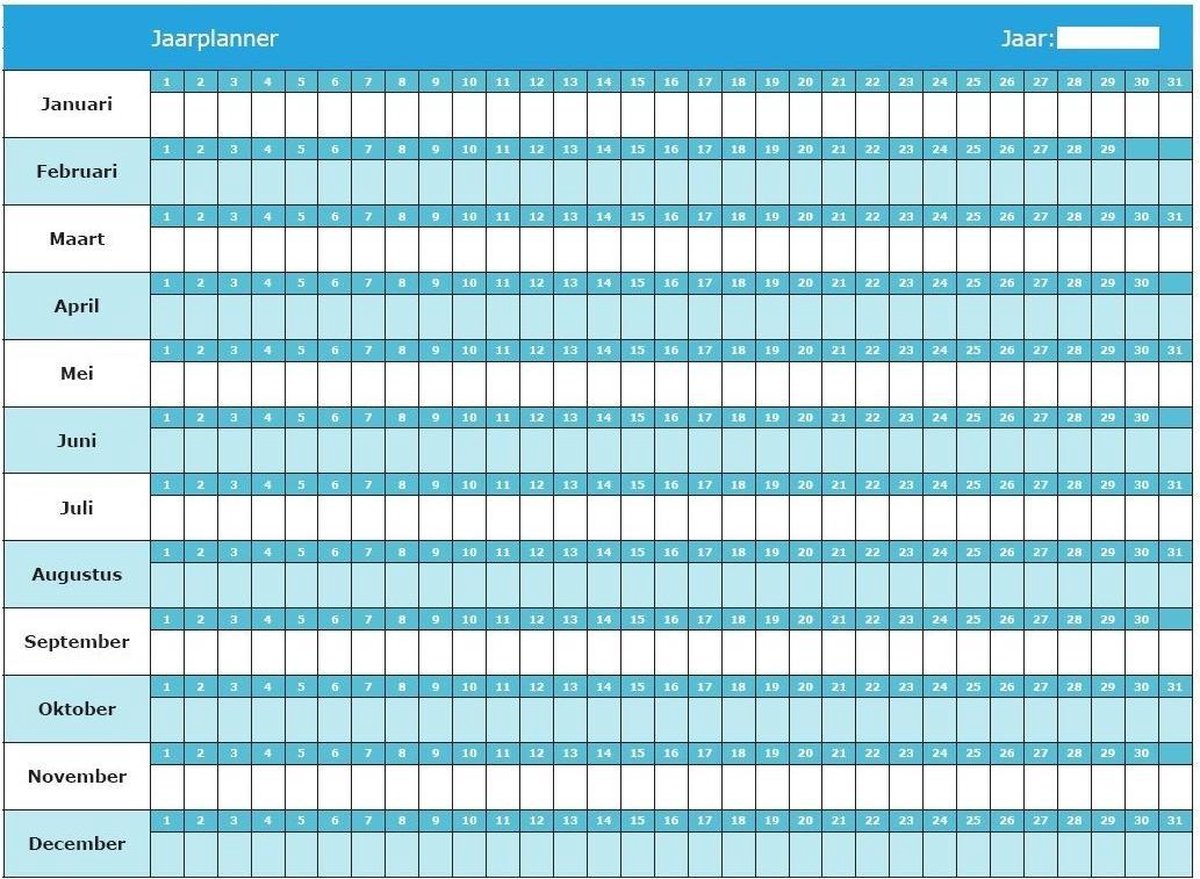 Jaarplanner Nederlands 90 x 120 cm - planbord | bol