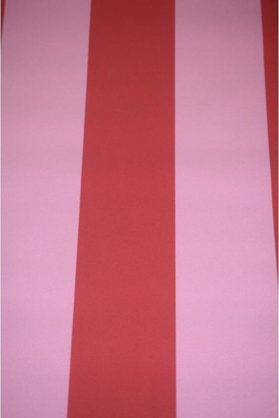 Dutch Wallcoverings Vliesbehang - Kinderbehang - Streep - Roze/Rood | bol