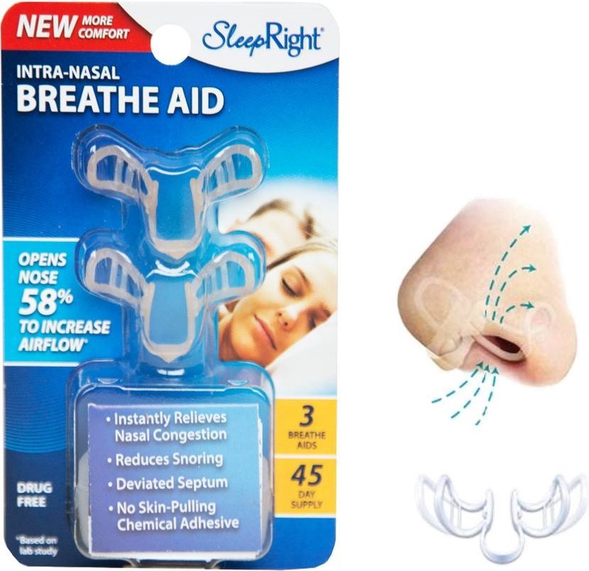 bol.com | SleepRight Nasal Breathe Aid - Neusspreider - 3 stuks