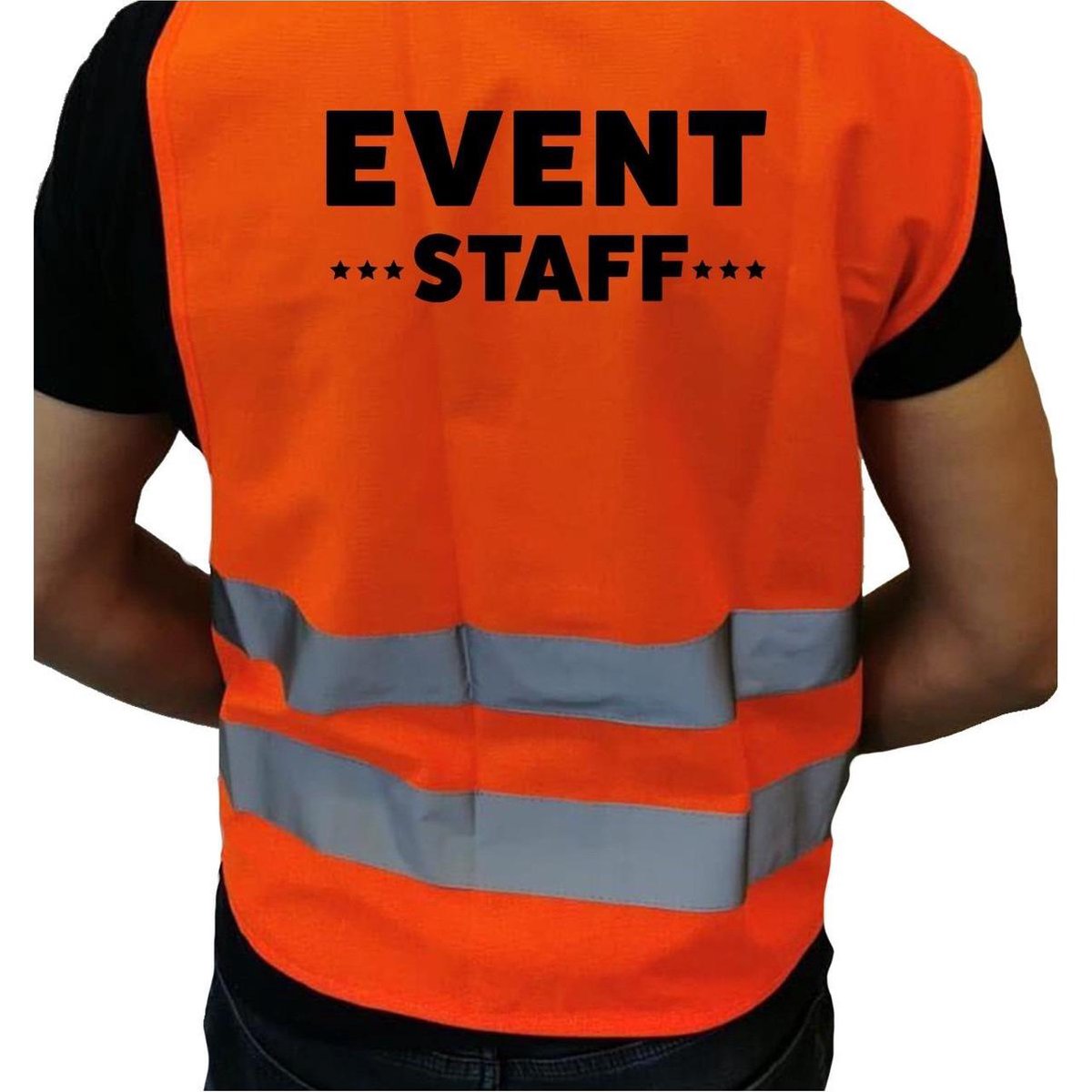 Event staff vest / hesje oranje met reflecterende strepen voor ...
