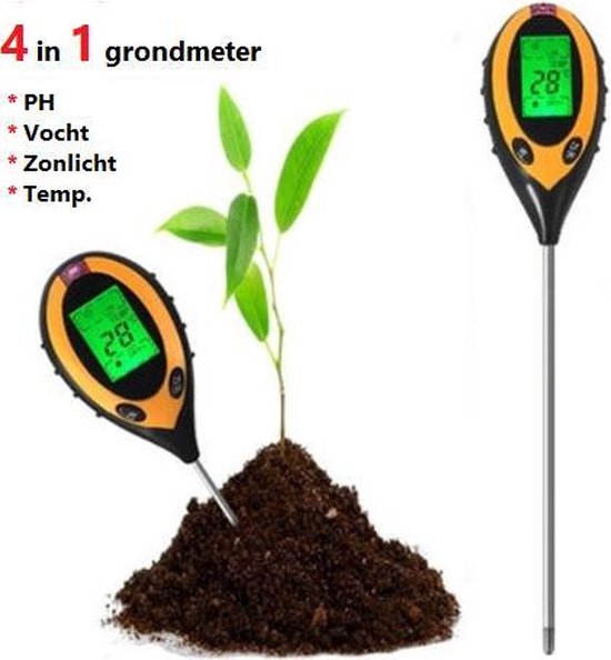 Vochtmeter planten 4in1 - PH-meter - Vocht Meter - 4in1 meter ...