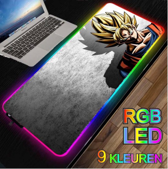 RGB LED Muismat Dragonball Z Goku 40x90Cm LED Verlichting