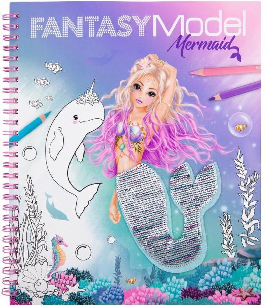 Top Model - Fantasy Model - Colouring Book w/ Sequins - Mermaid (411153 ...