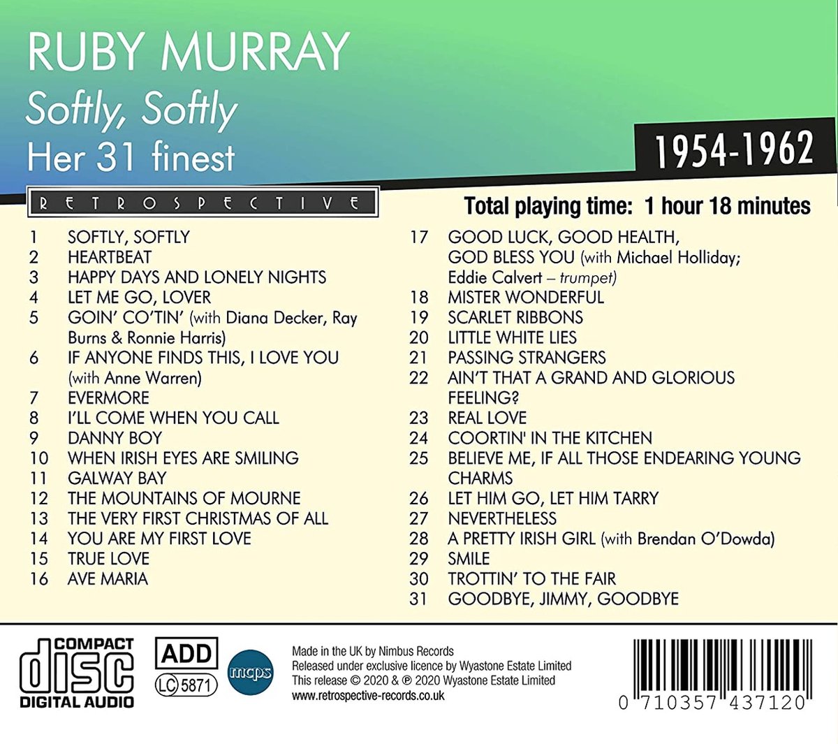 Ruby Murray - Softly Softly (CD), Ruby Murray | Muziek | bol