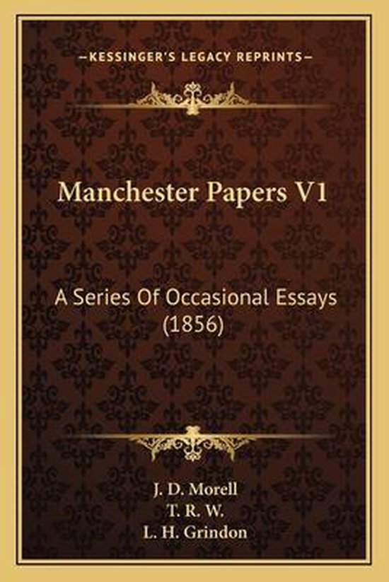 Manchester Papers V1, J. D. Morell | 9781164918752 | Boeken | bol.com
