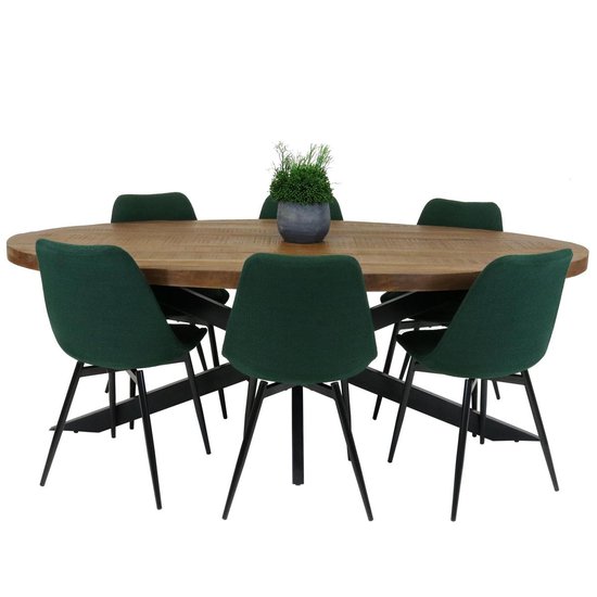 Kick Industrial Eetkamertafel Oval - 210 cm | bol.com