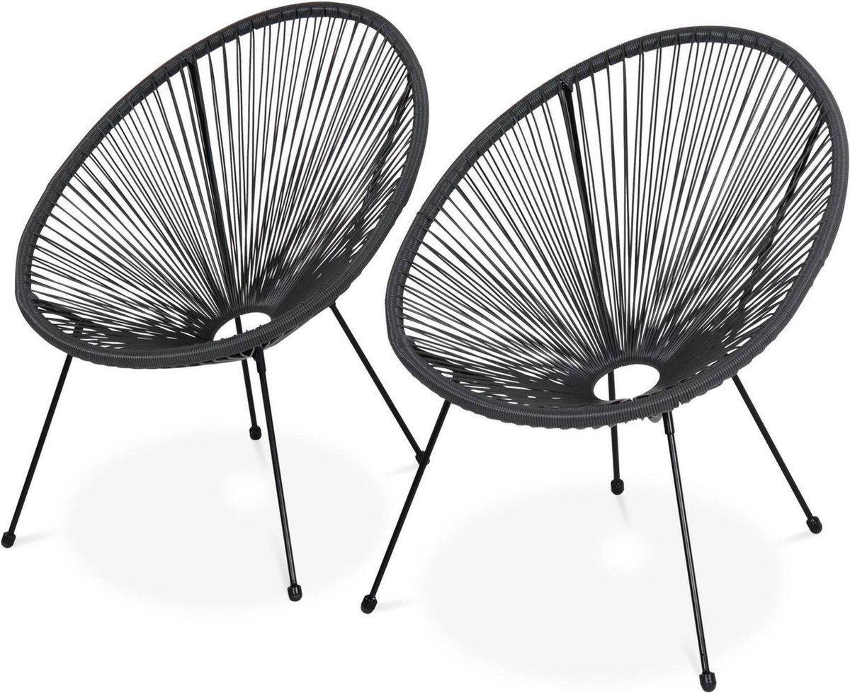 Set van 2 design stoelen ei-vormig - Acapulco Donkergrijs - Stoelen 4 ...