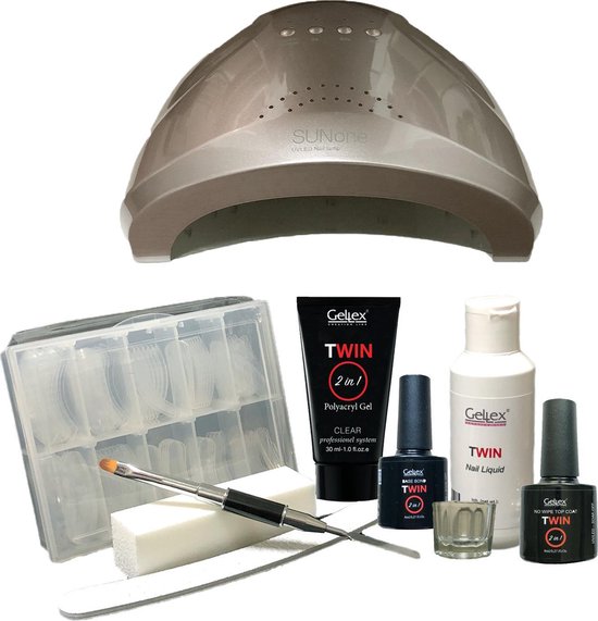 Polyacryl Kit, Twin Polygel Starter Set incl. UV/Led lamp 48W ...