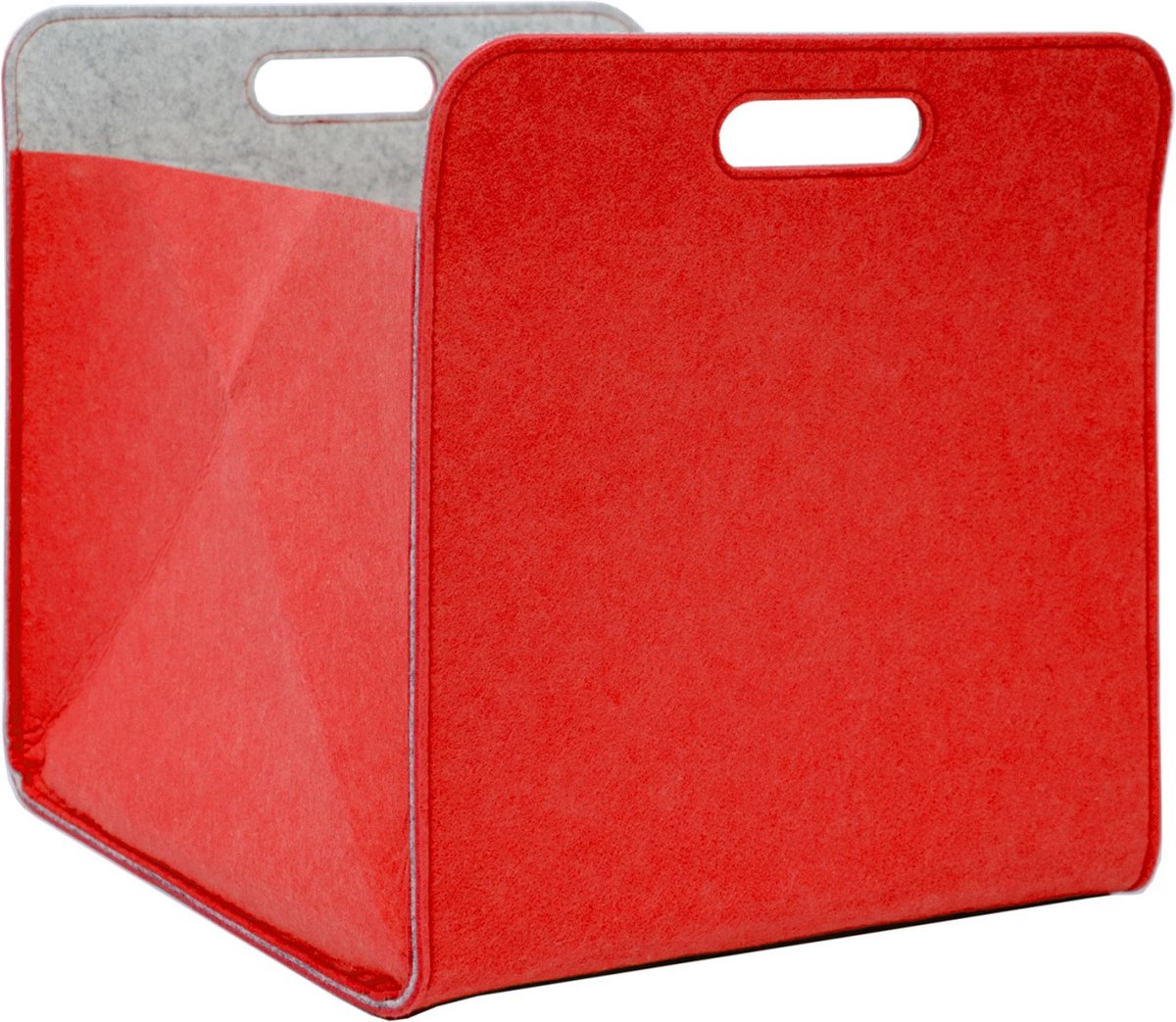 Vilten Opbergmand - 33x33x38 cm Kallax Bak Box Doos opvouwbaar Rood ...