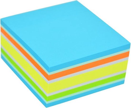 Stick'n Kubus Sticky Notes - 76x76mm - Neon/Pastel Blauw - 400 ...