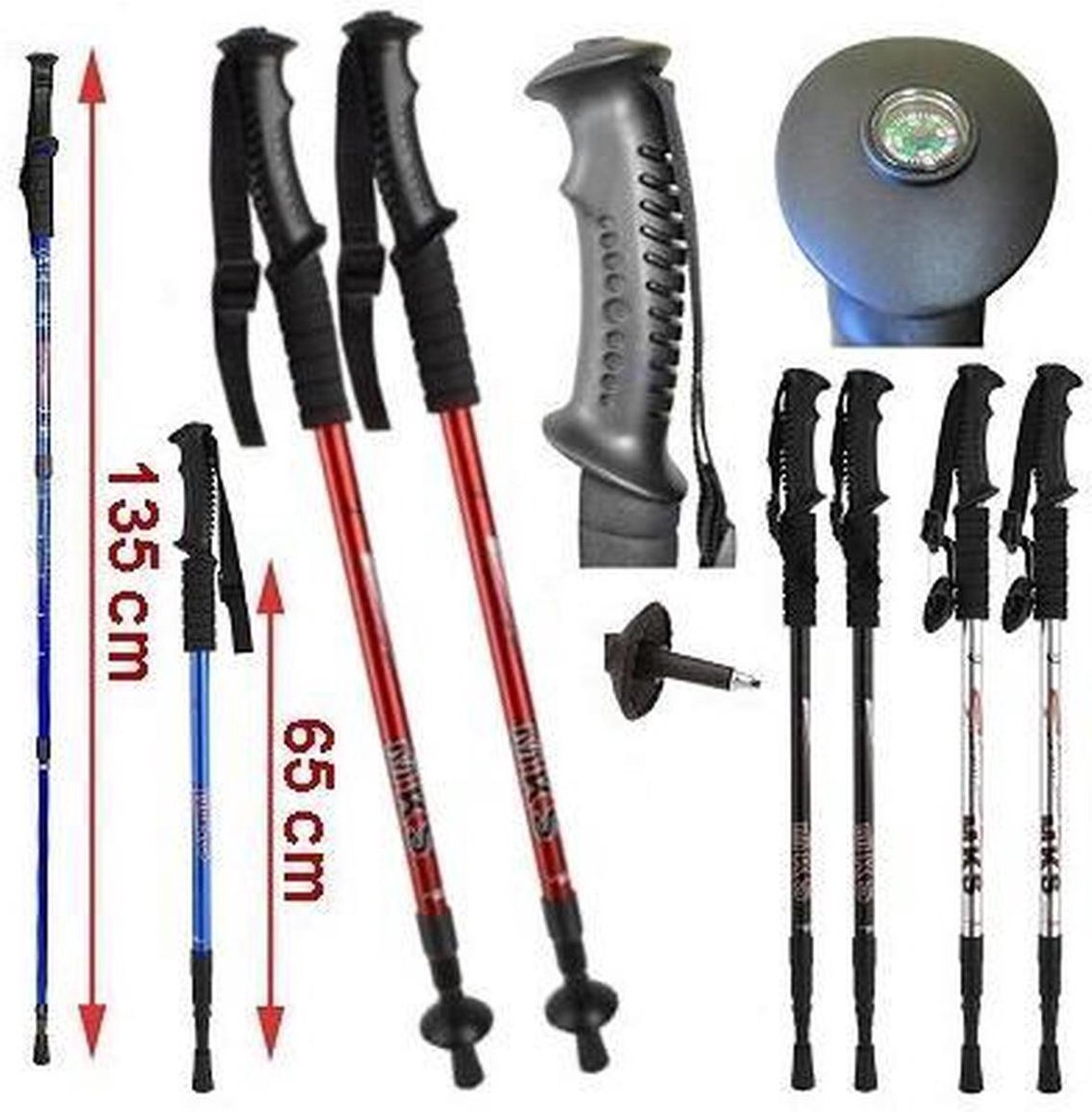 Onex Nordic Walking Wandelstokken – TÜV gekeurd - Zilver – Telescopisch ...